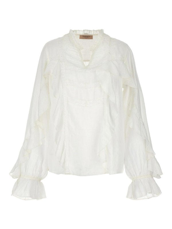 Camicetta Con Volant Ricamato Twinset – Lambitelli