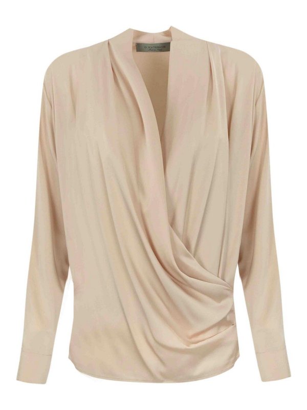 Camicetta Con Camicia Incrociata In Raso D. Exterior – Lambitelli
